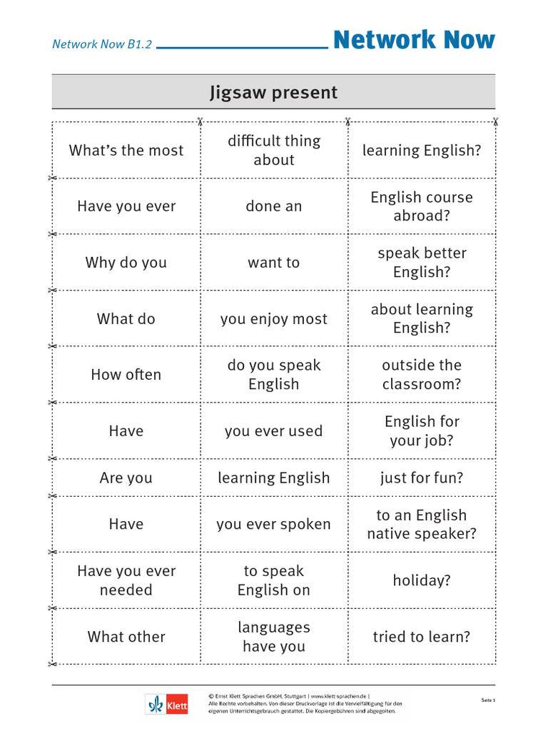 TB B1-2 U1 Kopiervorlagen | PDF | English Language | Grammar
