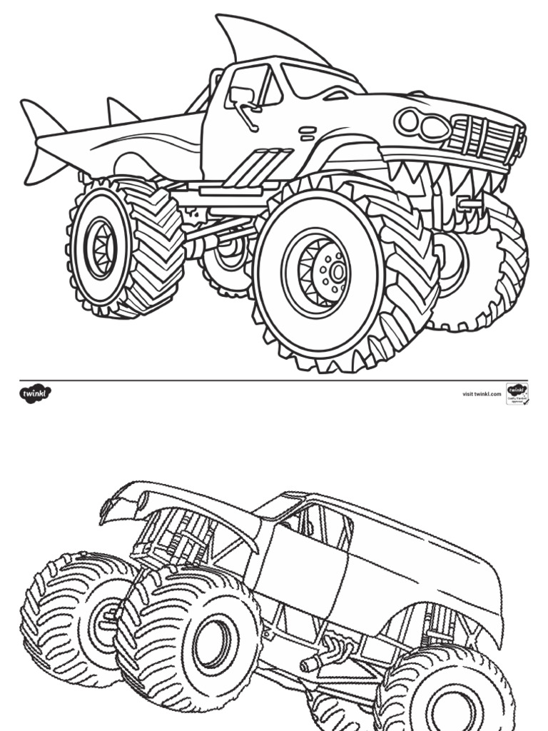 Monster Truck Coloring Sheets - Ver - 1 | PDF