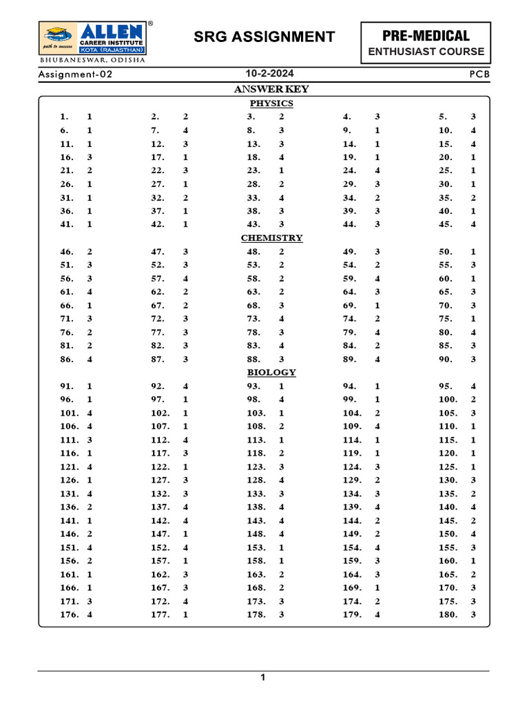 Assignment 02 - Enthuse SRG - 10 02 2024 KEY | PDF