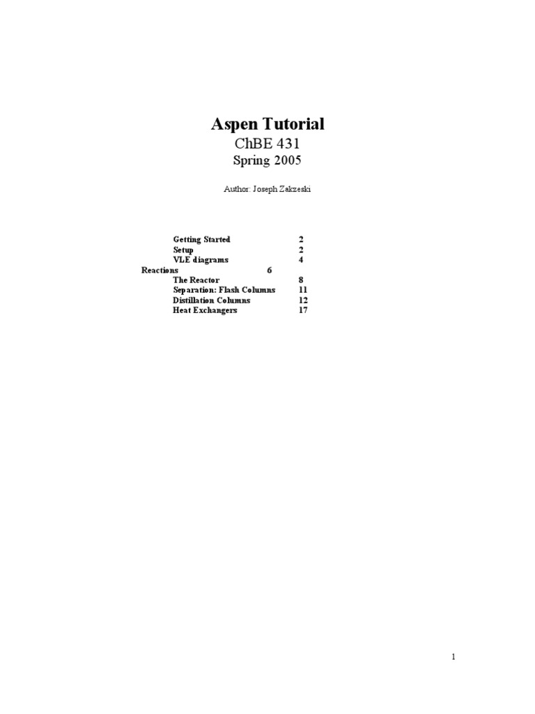 Aspen Tutorial Reaction | PDF | Chemical Kinetics | Chemical Reactor