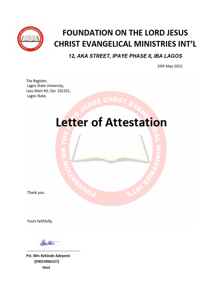 Attestation Letter | PDF