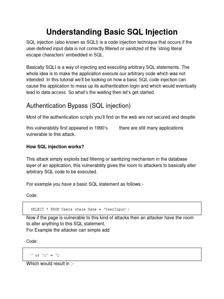 Executing Arbitrary Sql Pdf Security Technology Computer Programming