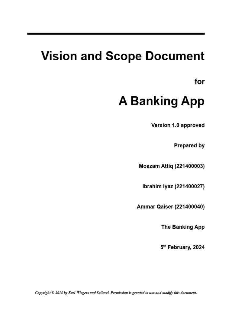 Vision and Scope Template | PDF | Usability | Computer Security