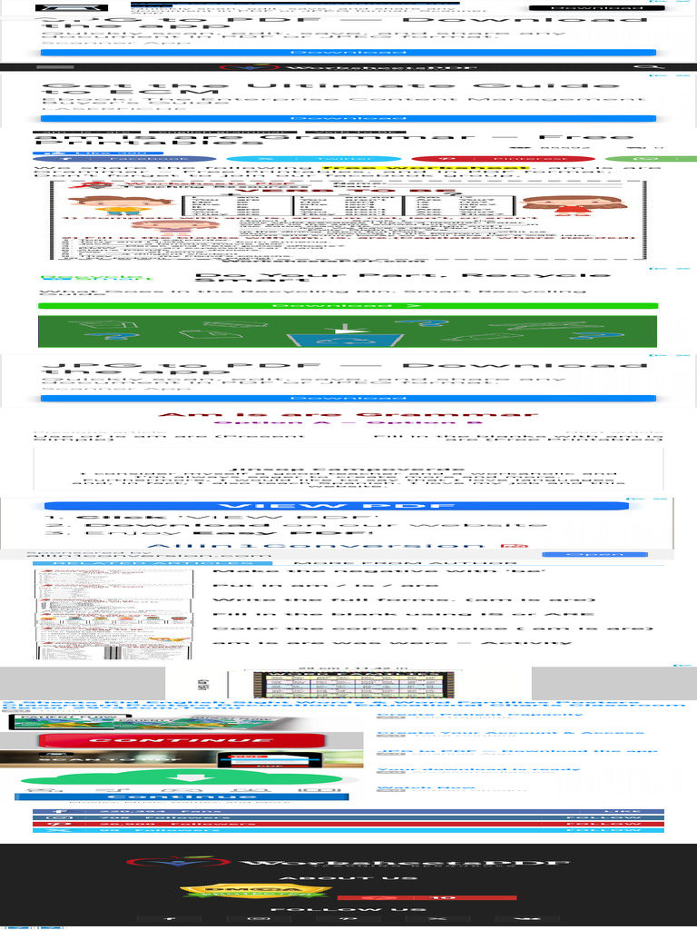 Am Is Are Grammar - Free Printables - Worksheets | Download Free PDF ...