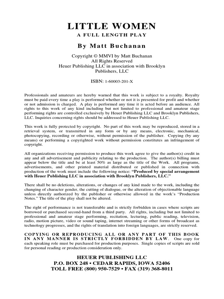 Little Women 061114 | PDF | Little Women | Copyright