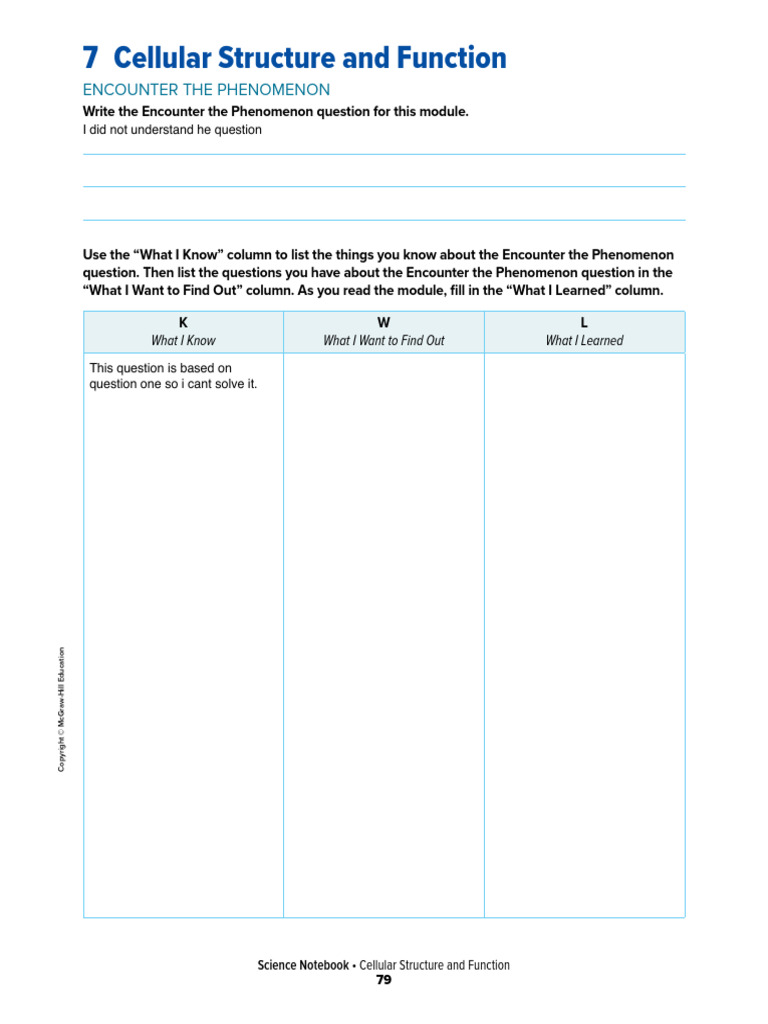 7 Cellular Structure and Function: Encounter The Phenomenon | PDF ...
