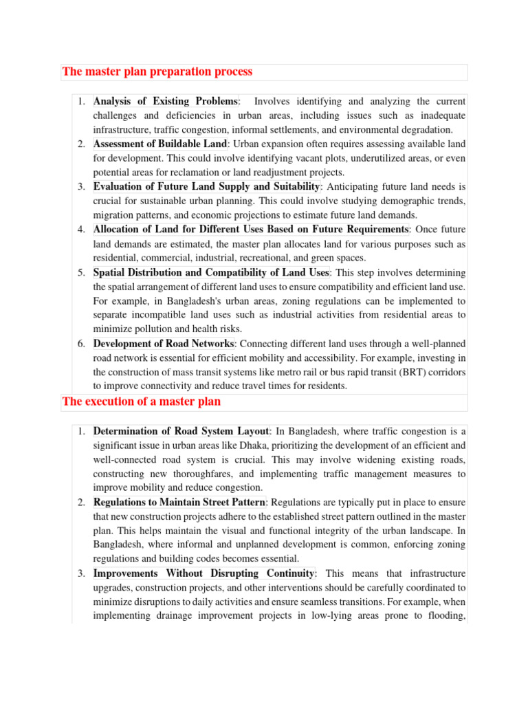 Master PLAN | PDF | Urban Planning | Infrastructure