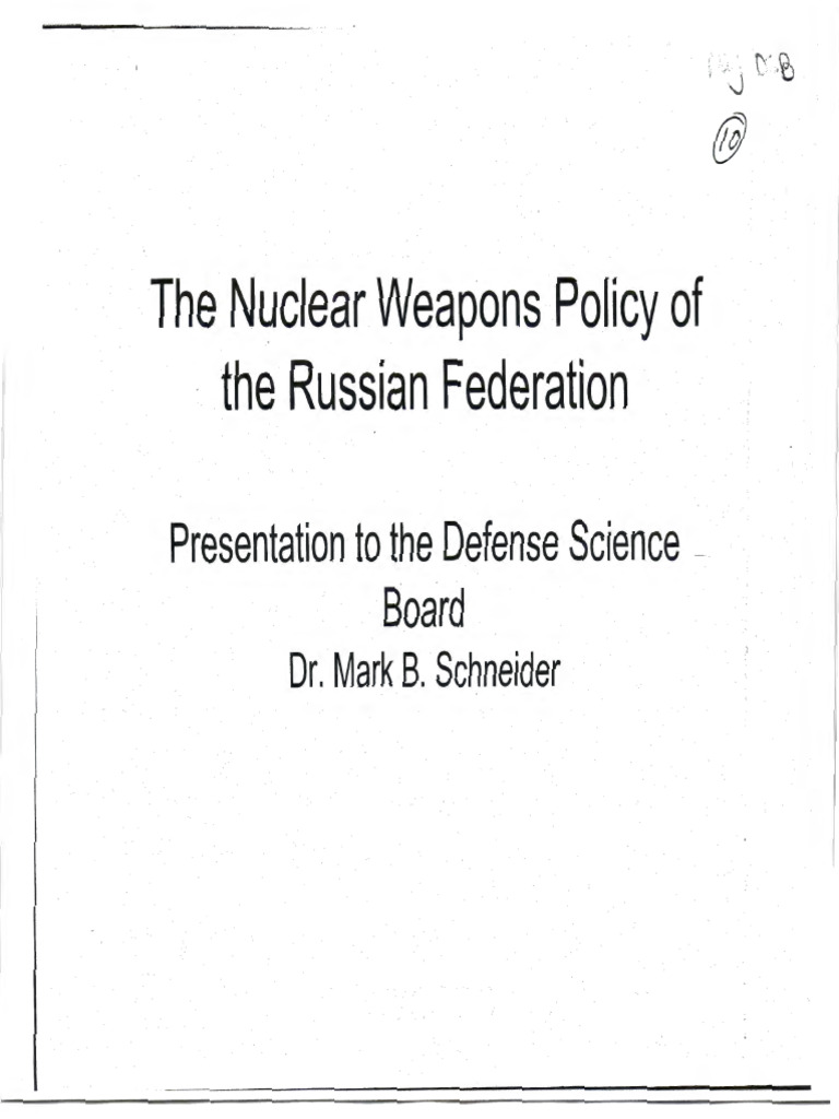 06-F-0446 DOC 10 The Nuclear Weapons Policy of The Russian Federation | PDF