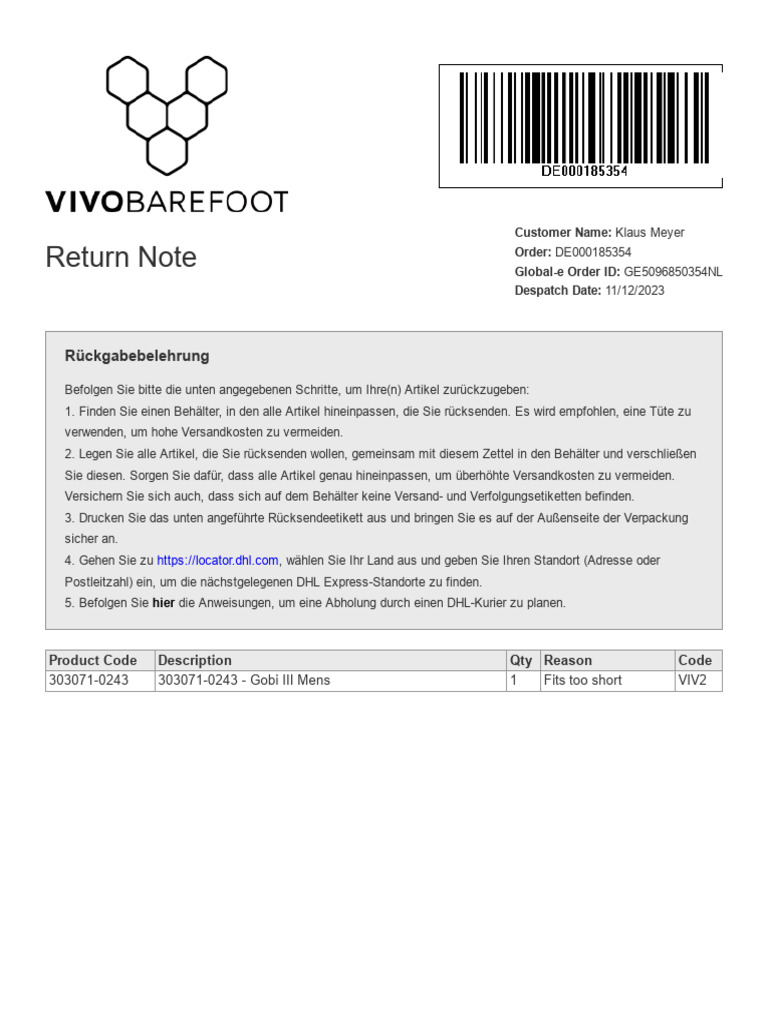 Return Label | PDF