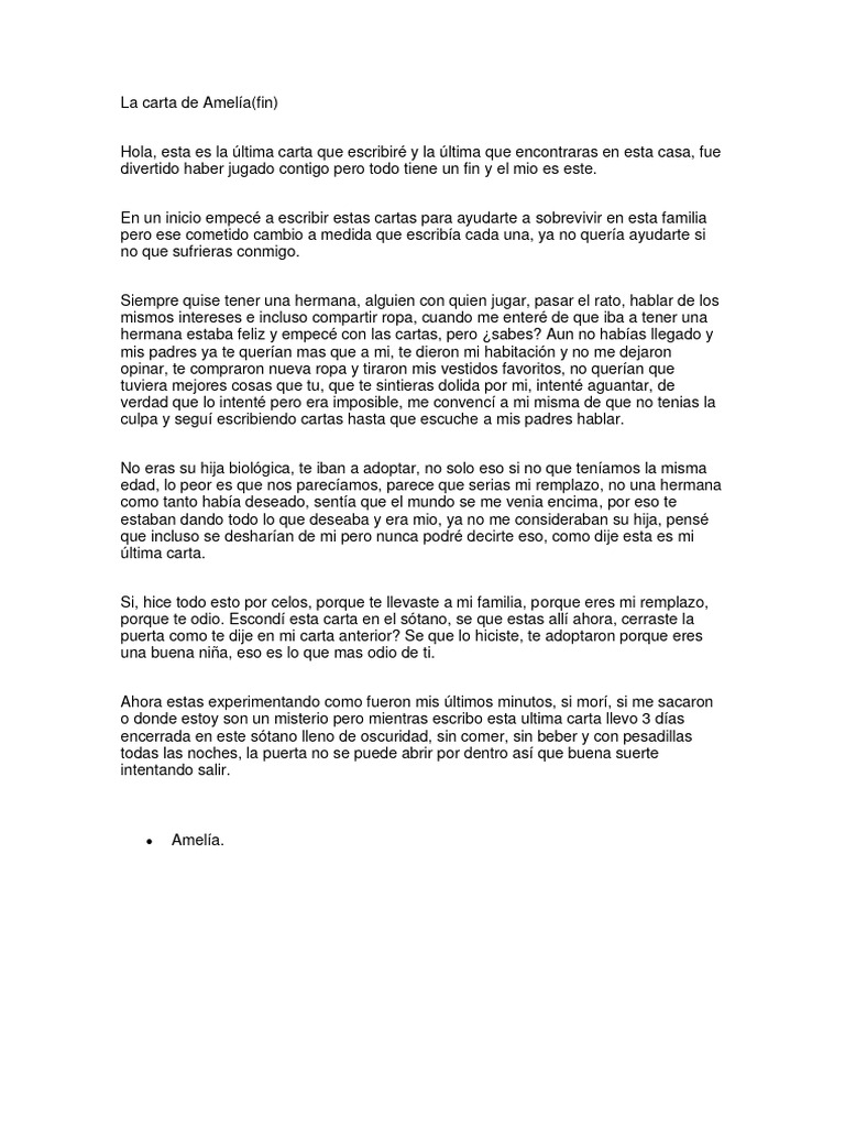 La carta de Amelía(fin) | PDF