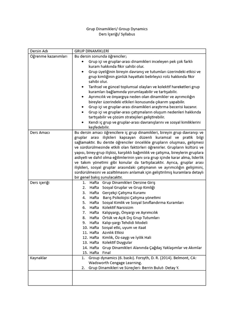 Grup Dinamikleri | PDF Grup Dinamikleri | PDF