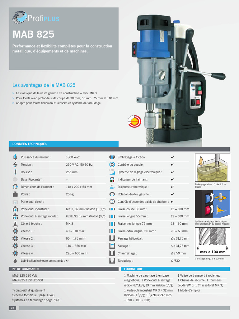 MAB 825 : Perceuse Magnétique Puissante et Polyvalente | PDF | Biens manufacturés