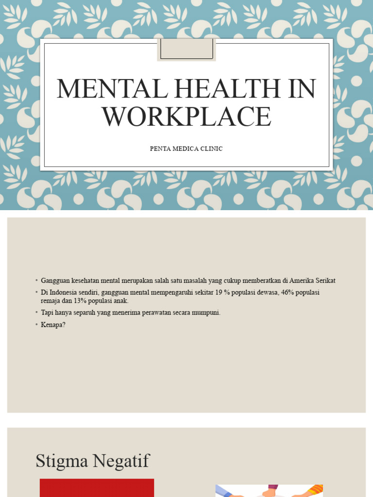 Mental Health in Workplace | PDF | Pengembangan Diri