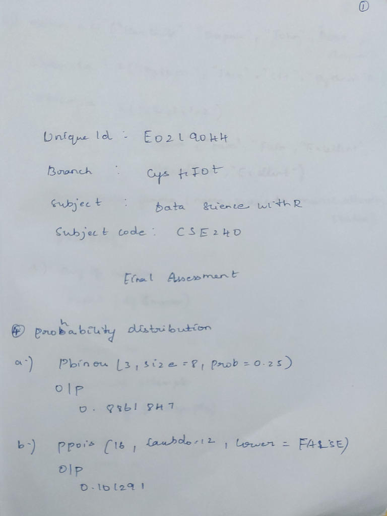Final Assessment Cse 240 E0219044 | PDF