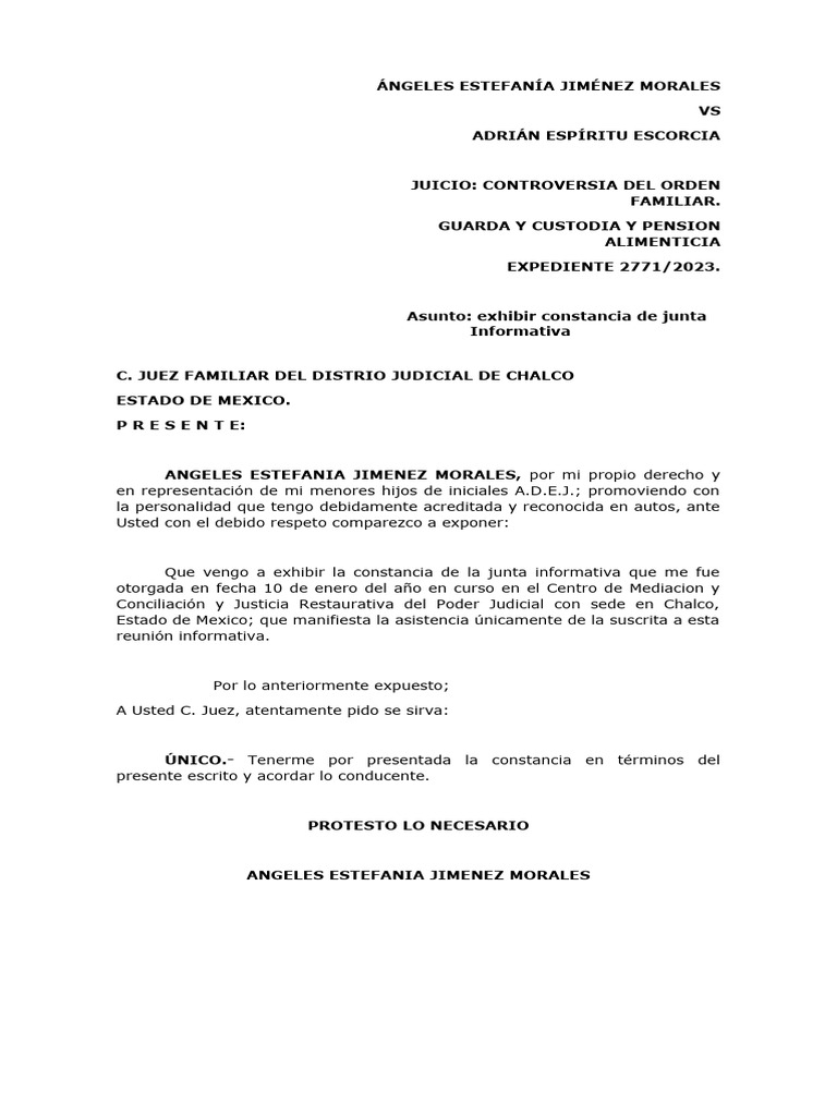 Exhibir Oficio de Junta Informativa | PDF