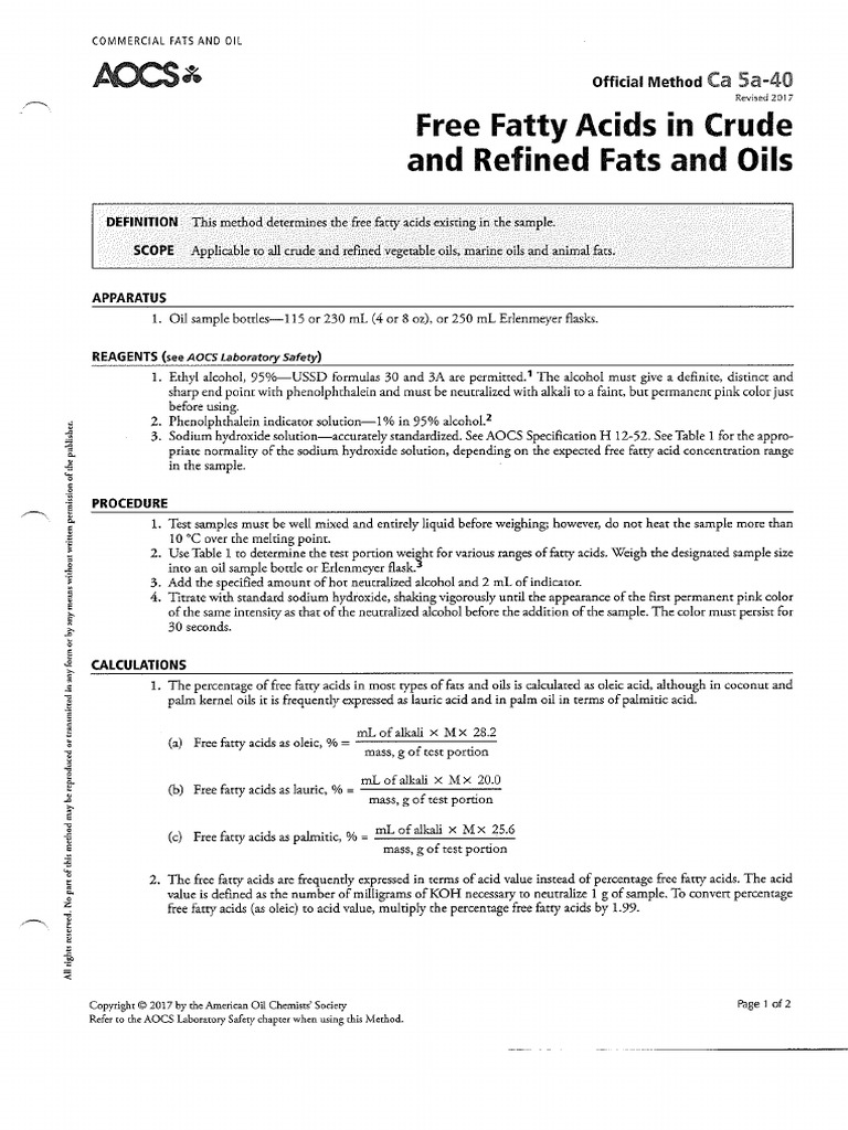 AOCS SECTION C 1ra Parte | PDF