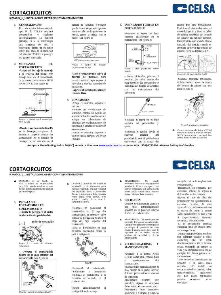Icma0cj - 1 - 1 Instructivo Ccix General | PDF | Fusible (Eléctrico) | Tornillo