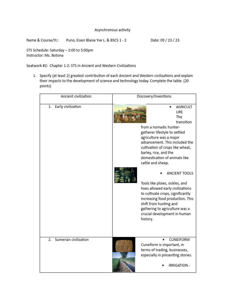 Seatwork 2-3 - STS CHAPTER 1-3 - PUNO | PDF | Heliocentrism | Mass