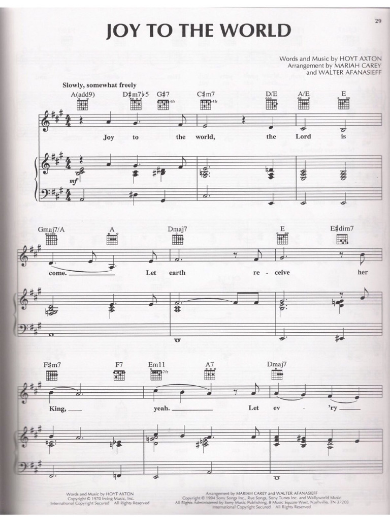 Joy To The World - Mariah Carey | PDF