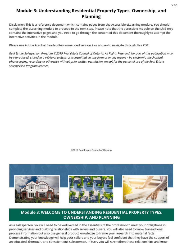 C2 M3 Understanding Residential Property Types Ownership and Planning ...