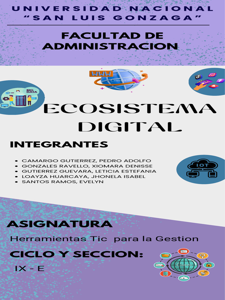 INFOGRAFIA DE ECOSISTEMA DIGITAL | PDF | Procesamiento de datos | Internet de las Cosas