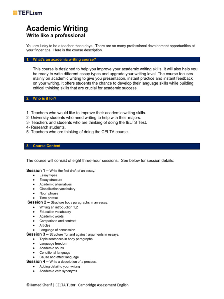 Academic Writing Info | PDF | Essays | English Language