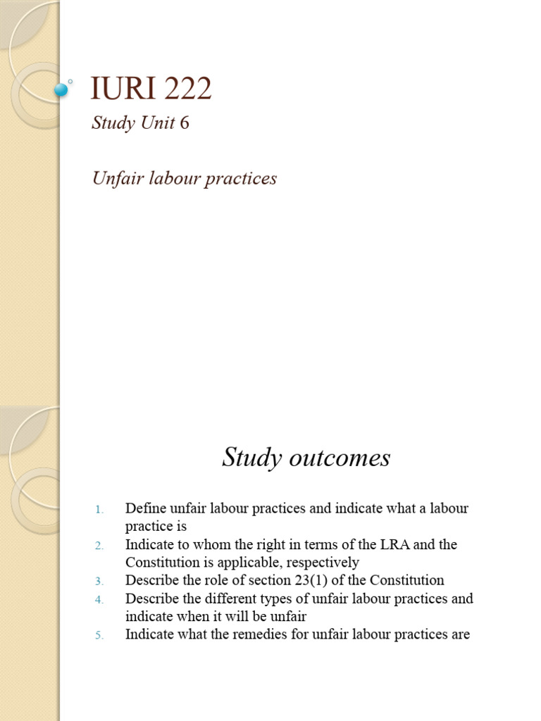 Understanding Unfair Labour Practices | PDF | Employment | Common Law