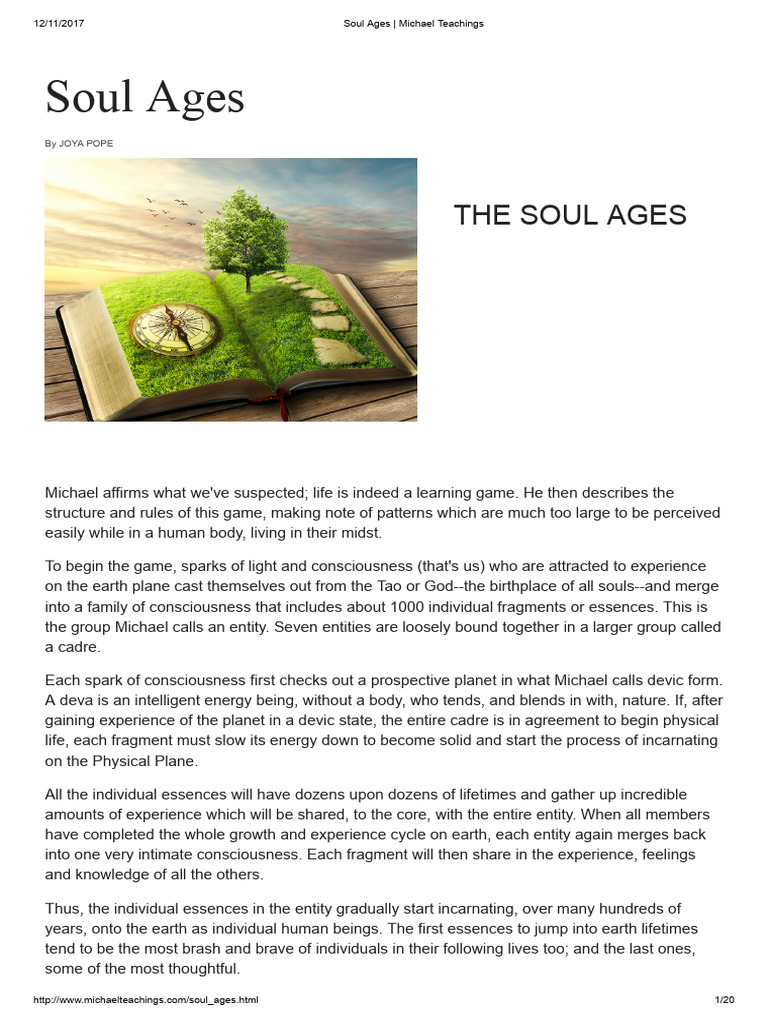 Soul Ages Michael Teachings | PDF | Soul | Experience