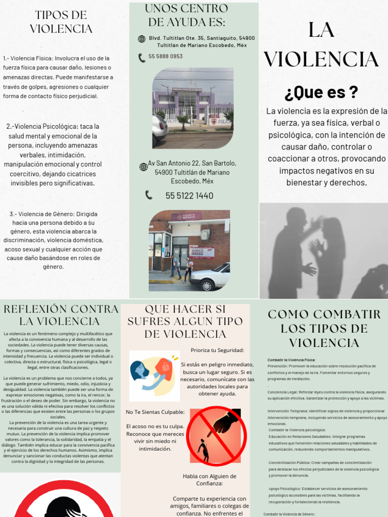 Tríptico de Violencia | Descargar gratis PDF | Violencia | Sicología