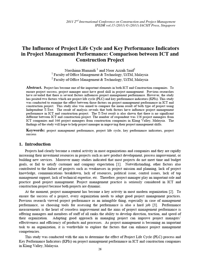 (Paper) The - Influence - of - Project - Life - Cycle - and - Key ...