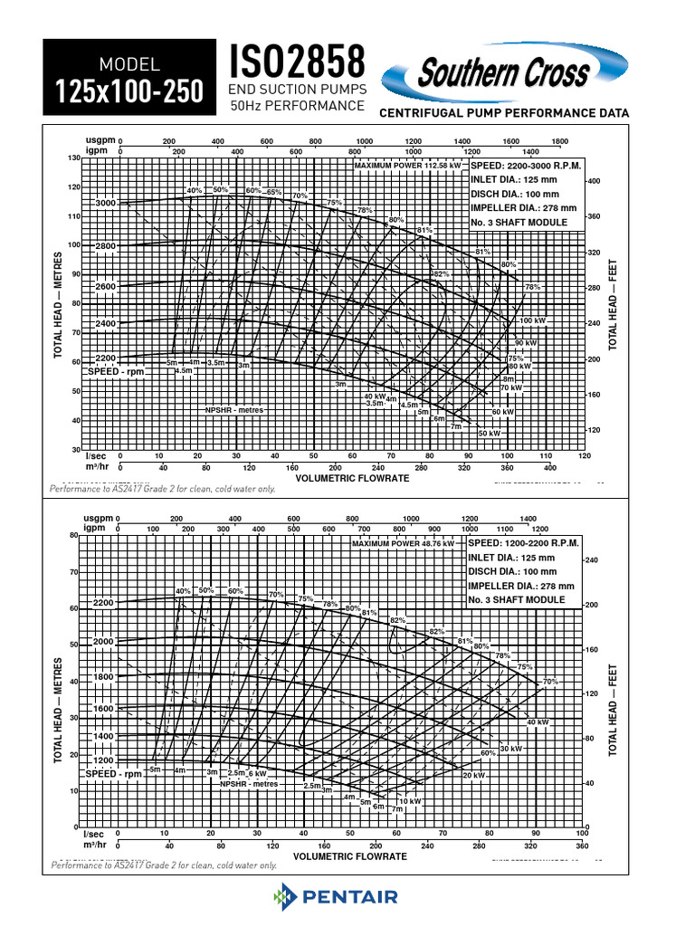 40 - Southern Cross - Iso Pump - 125 X 100 - 250 - 1200 3000 RPM ...