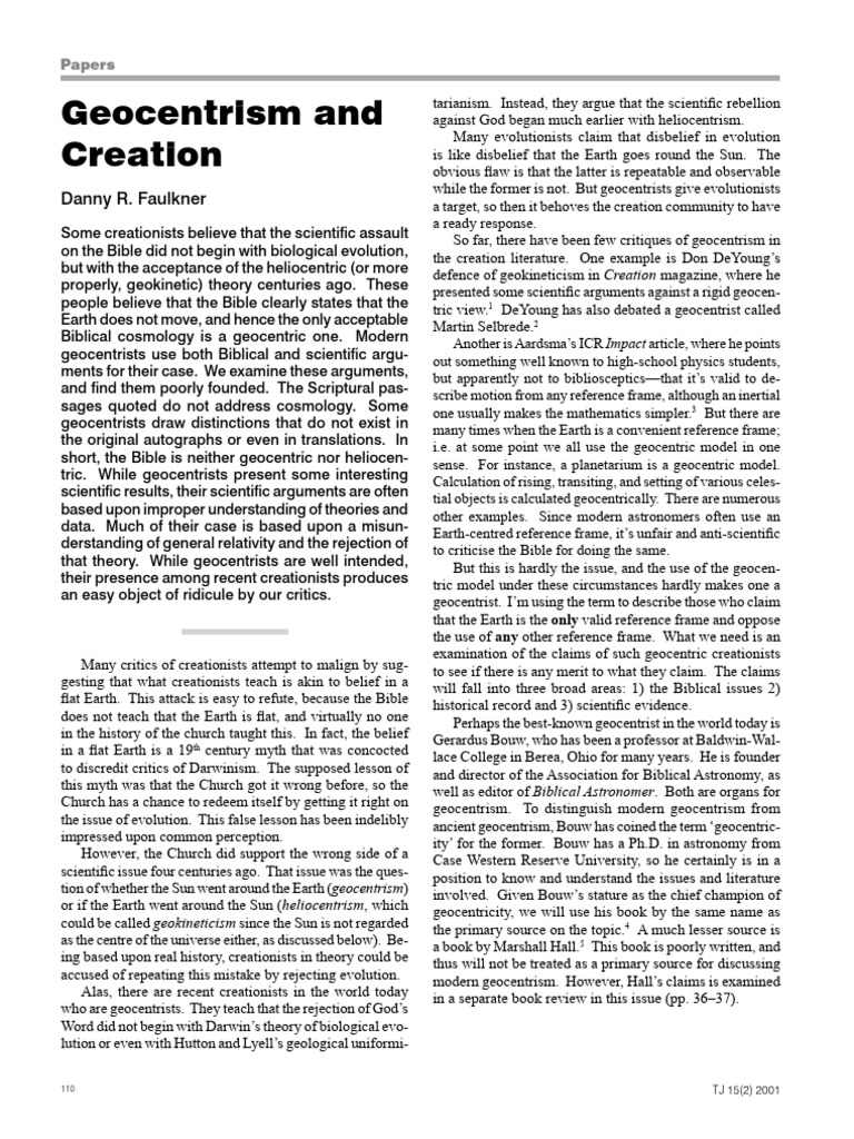 Geocentrism and Creation | PDF | Heliocentrism | Tycho Brahe