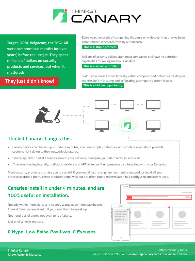 Canary 1 Pager | PDF | Command Line Interface | Server (Computing)