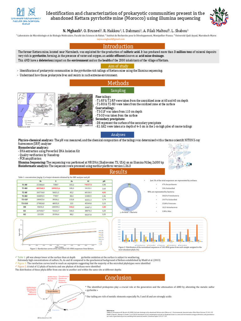 Poster Kettara | PDF | Geochemistry | Dna Sequencing
