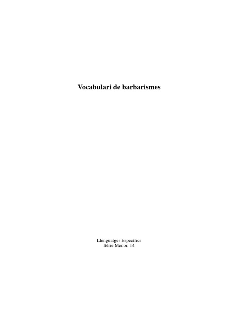 Vocabulari de Barbarismes | PDF
