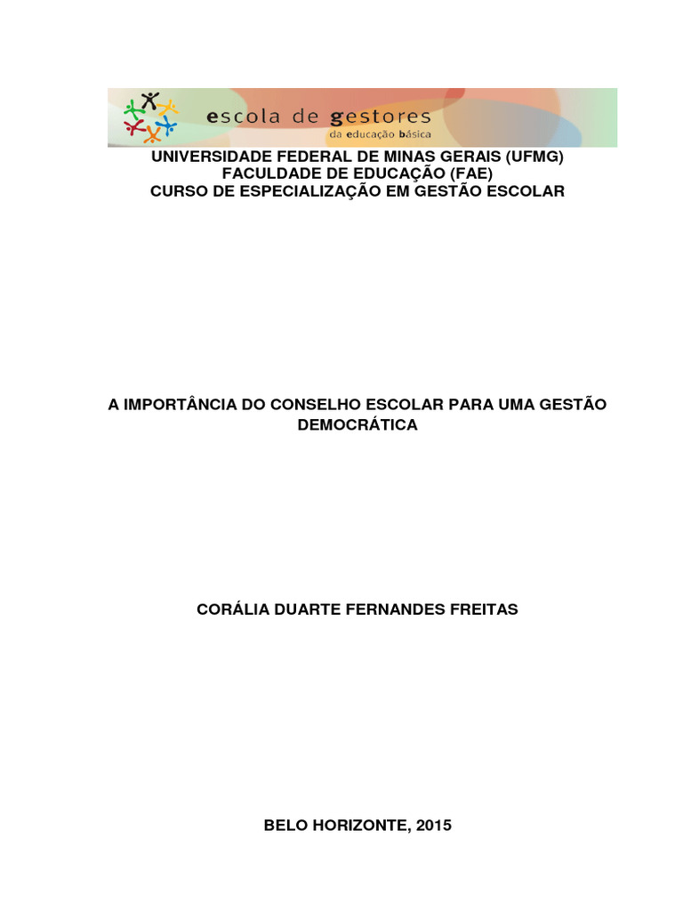 Importância do Conselho Escolar na Gestão | PDF | Pedagogia | Democracia