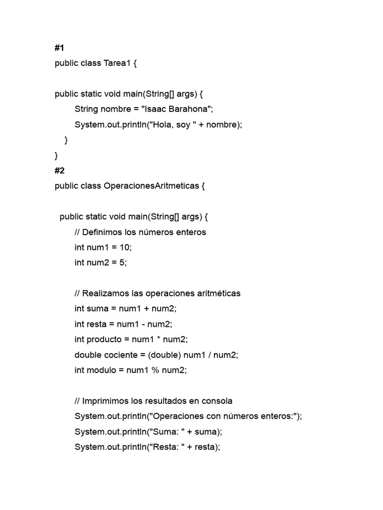 Ejercicios Básicos de Programación Java | PDF | Desarrollo de software | Ciencias de la Computación
