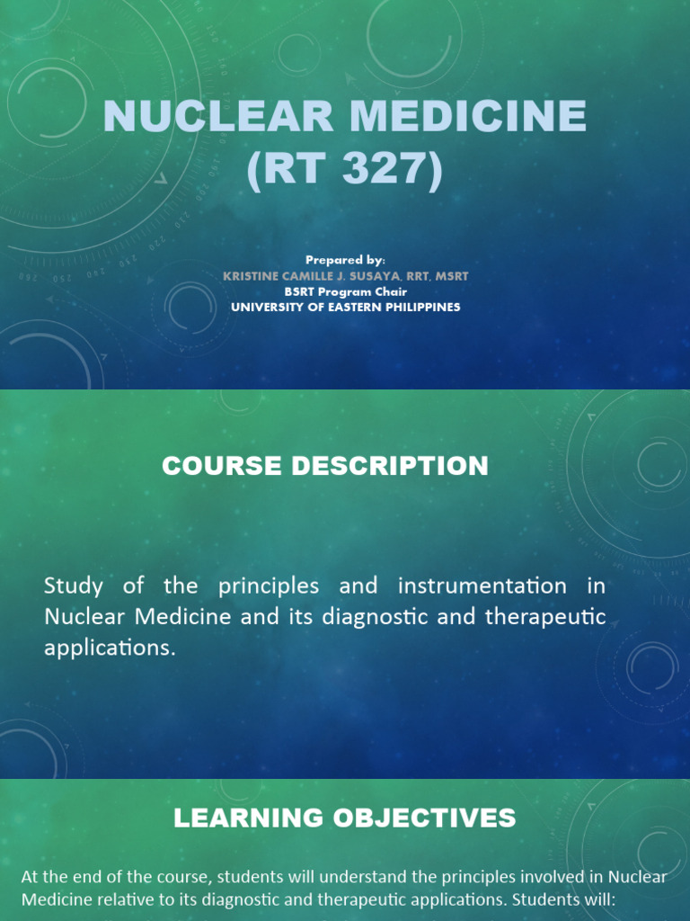 Principles of Nuclear Medicine Course | PDF | Nuclear Medicine ...