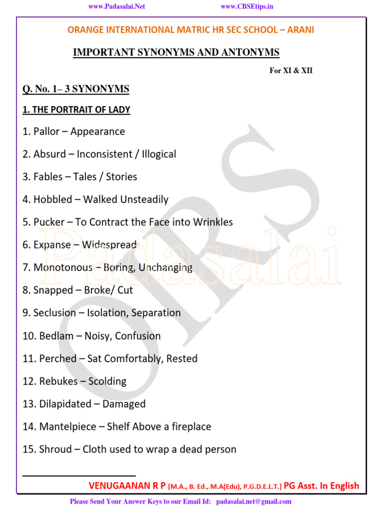 53-11th and 12th English - One Marks Study Materials - English Medium ...