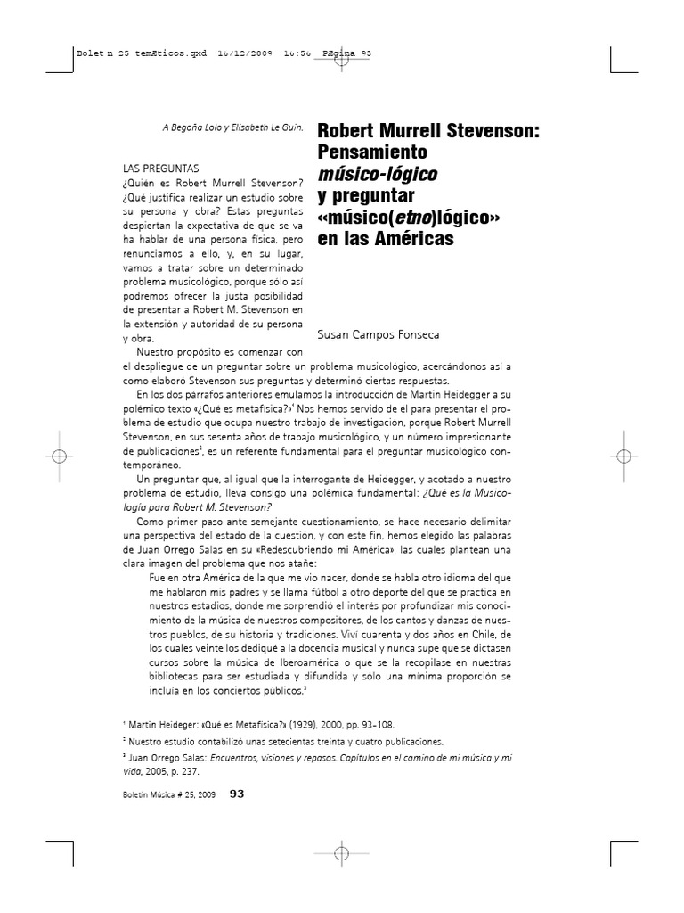 Robert Murrell Stevenson Pensamiento Mus | PDF | Musicología | México