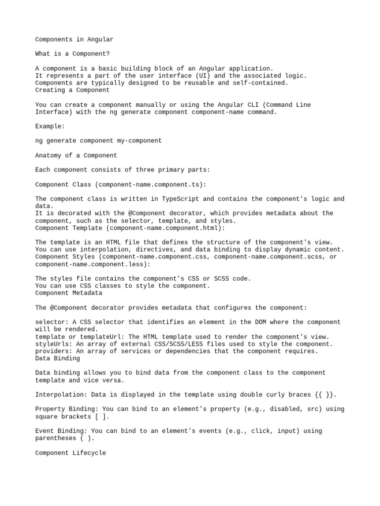 Angular Components | PDF | Component Based Software Engineering ... Angular Components | PDF | Component Based Software Engineering ...