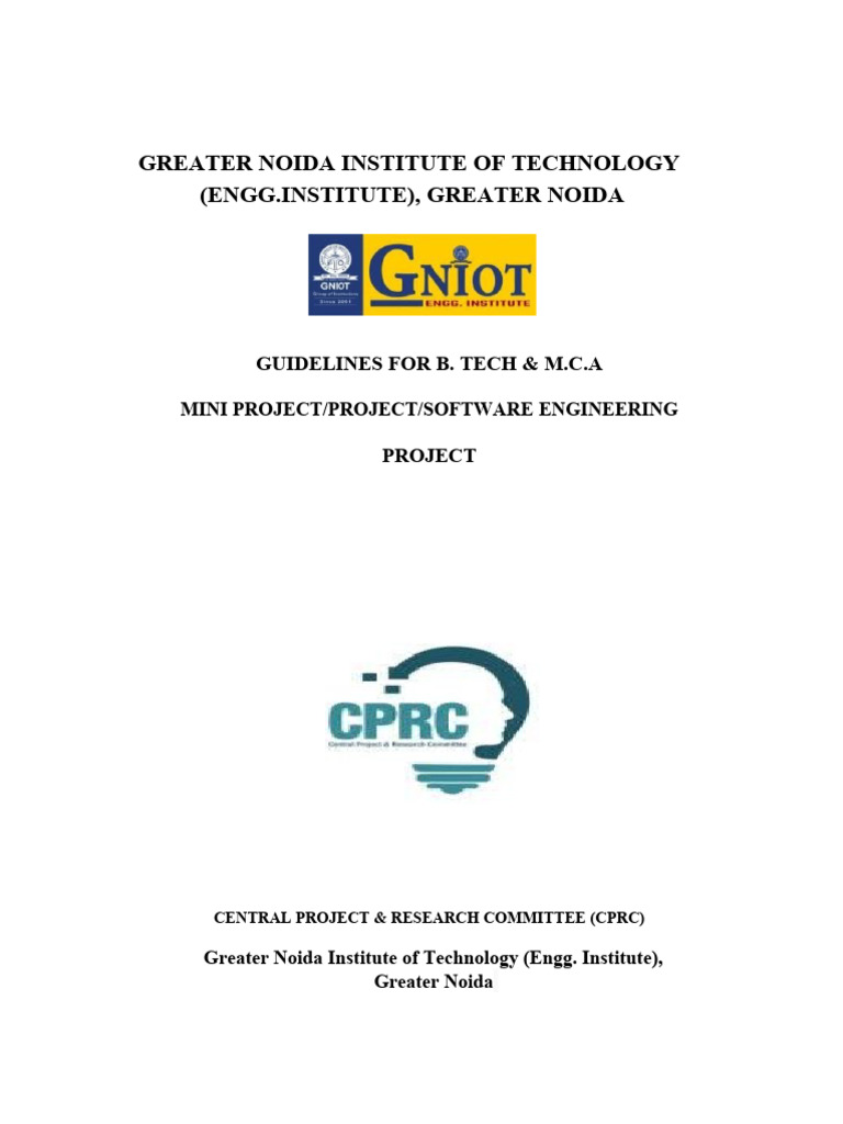 CPRC Guidelines For B.Tech & MCA Project | PDF | Evaluation | Rubric ...