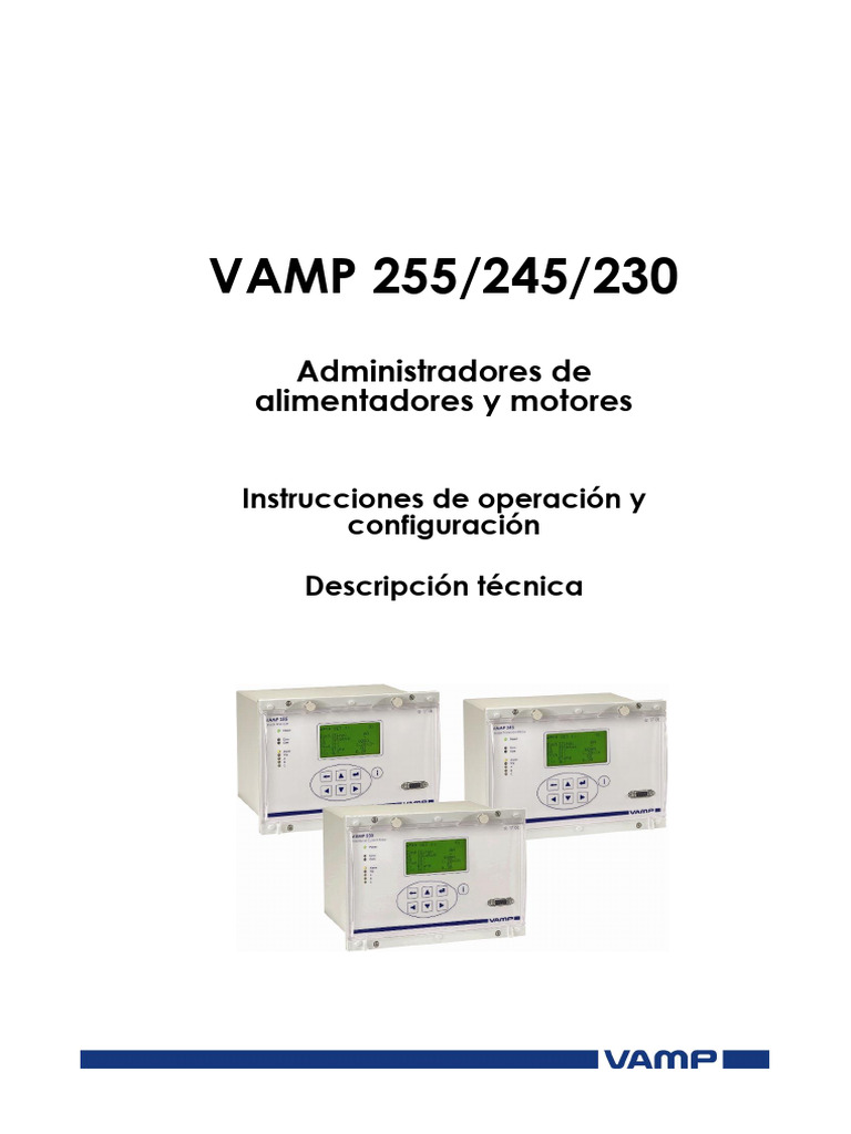 Manual de operación VAMP 255/245/230 | PDF | Relé | Diodo emisor de luz