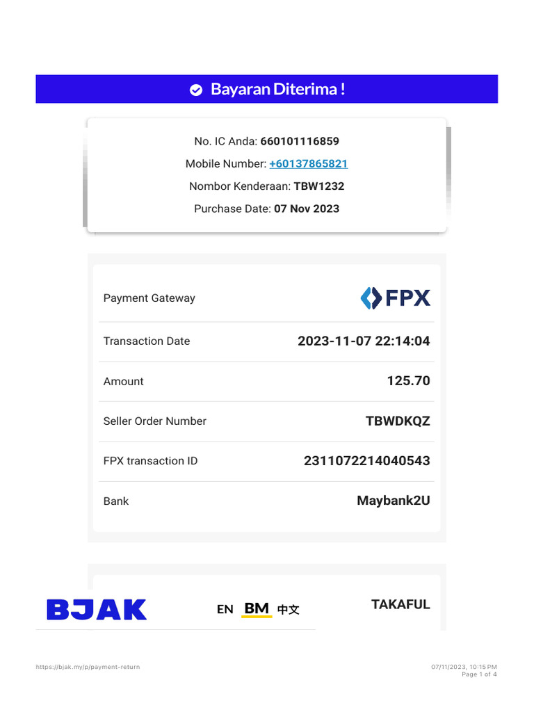 Bjak - Motor & Car Insurance - Renew Roadtax - Insurans Kereta | PDF