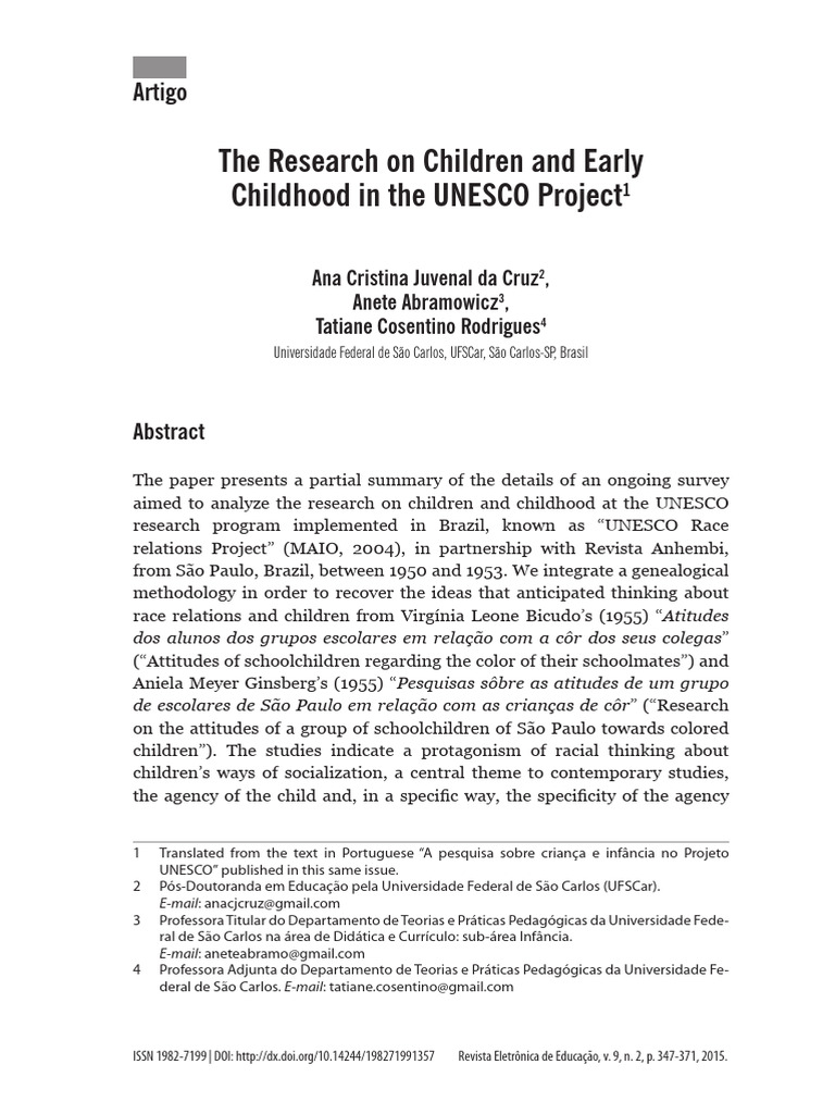 The Research On Children and Early Child | PDF | Science