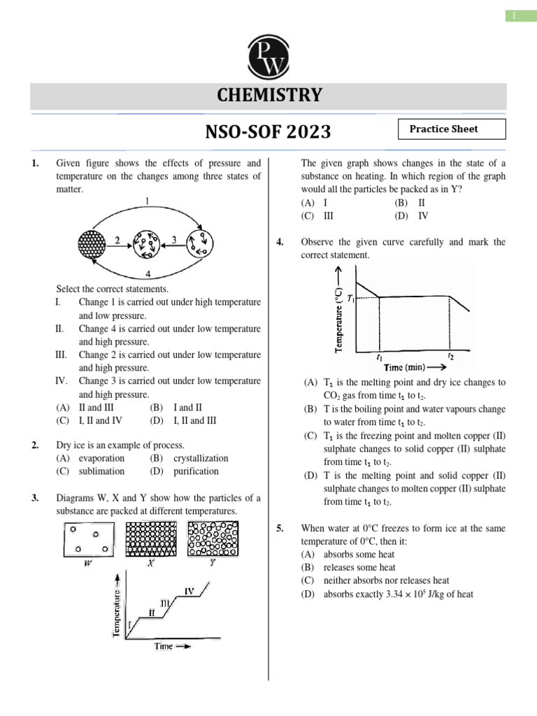 Complete NSO - SOF Chemistry - Class 9th Part 2 - Practice Sheet Notes ...