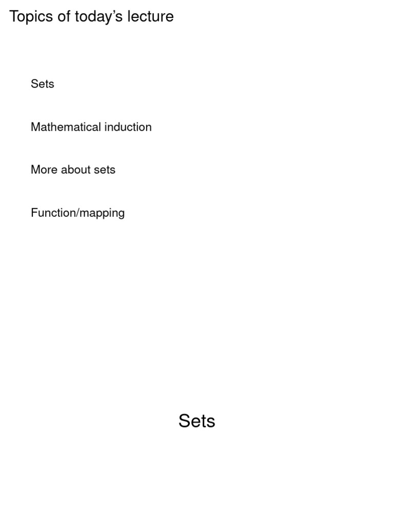 Lecture Slides 01 | PDF | Set (Mathematics) | Empty Set