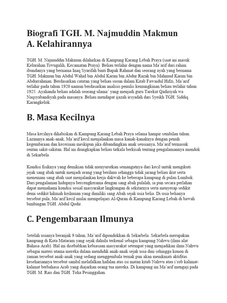Biografi TGH | PDF | Ilmu Sosial | Perjalanan