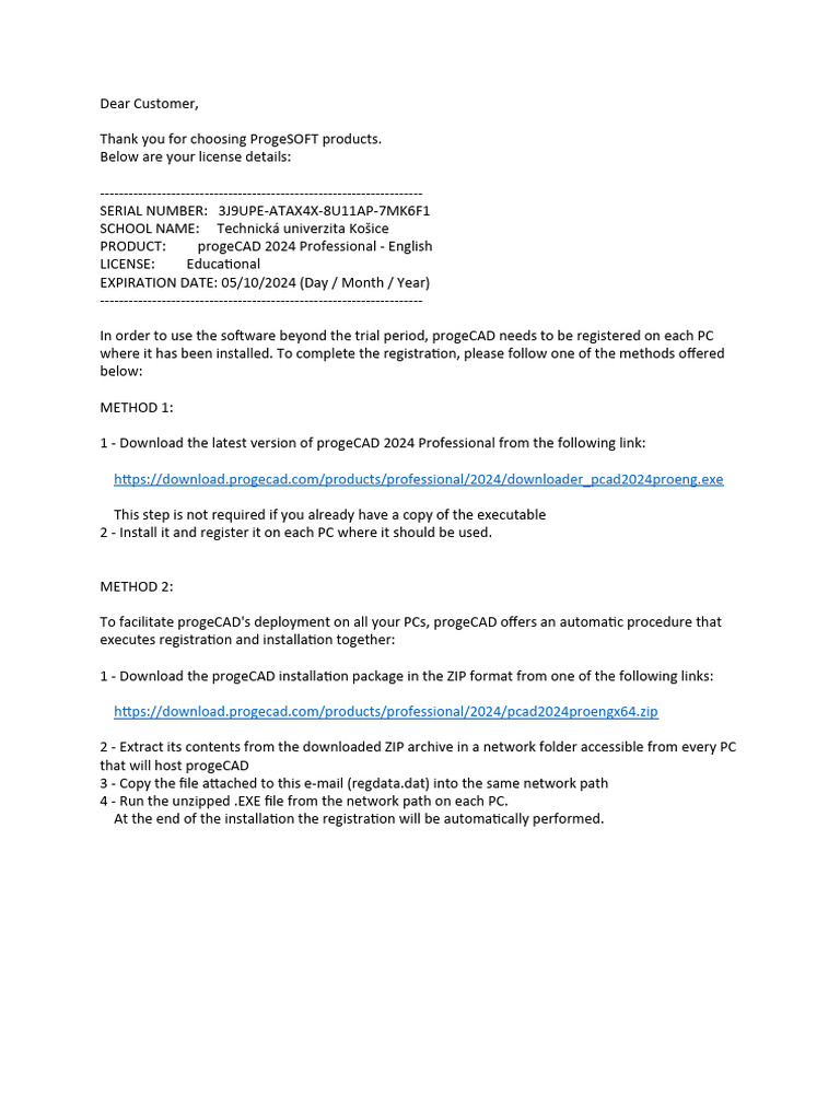 ProgeCAD 2024 License and Installation Guide | PDF