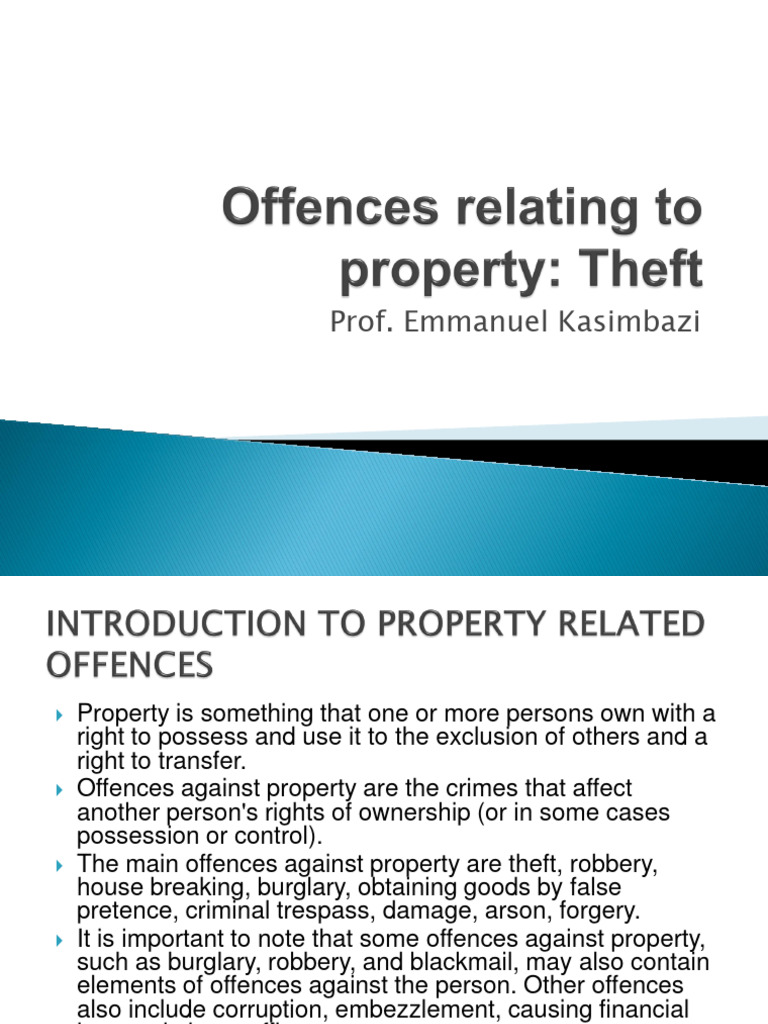 Theft Offence Power Point | PDF | Theft | Crimes